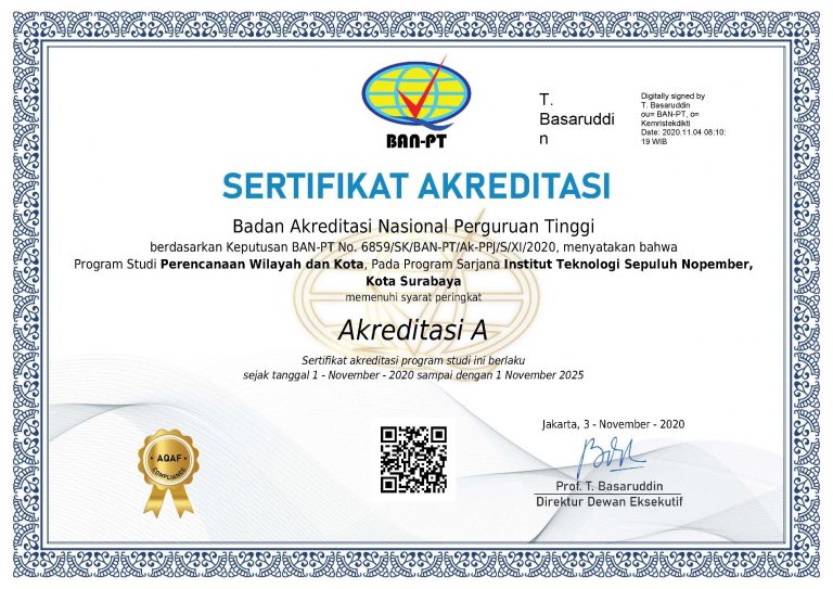 Akreditasi - Departemen Perencanaan Wilayah dan Kota