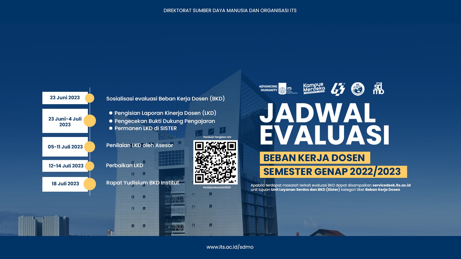 Jadwal Evaluasi BKD Semester Genap 2022/2023 - Direktorat Sumber Daya Manusia dan Organisasi
