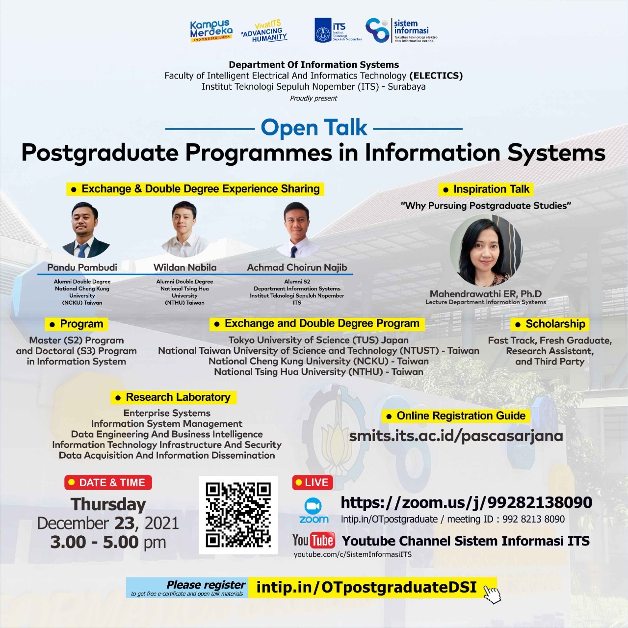 Open Talk Postgraduate Programmes in Information Systems - Departemen ...