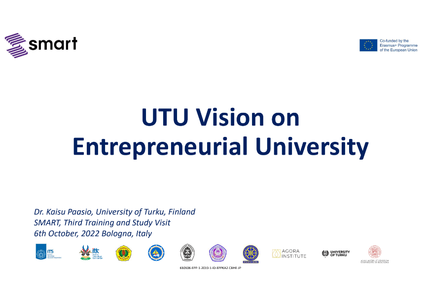 UTU Vision on Entrepreneurial University - Program Smart Erasmus ...