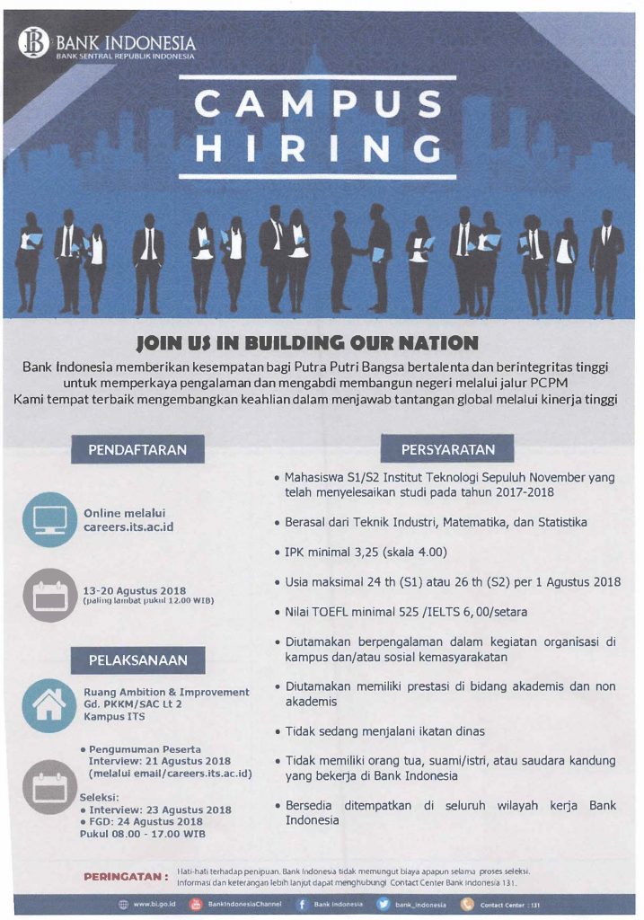 Lowongan Kerja Bank Indonesia - Departemen Statistika