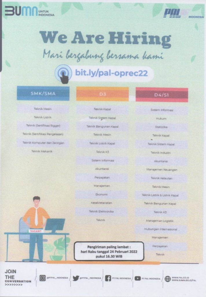PT. PAL Indonesia (Persero), Hiring 2022 - Departemen Statistika
