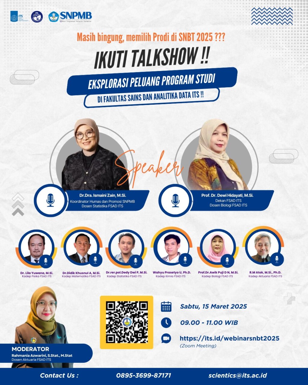 Talkshow: Eksplorasi Peluang Program Studi di FSAD ITS - Departemen Statistika