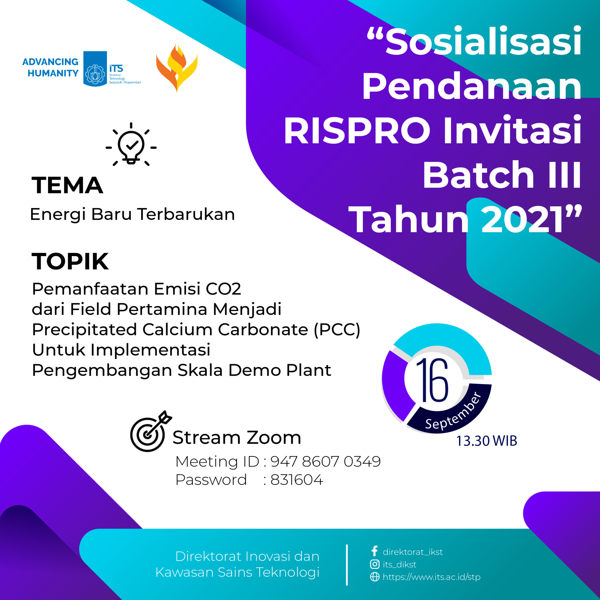 Sosialisasi Pendanaan RISPRO Invitasi Batch III Tahun 2021 - SCIENCE ...