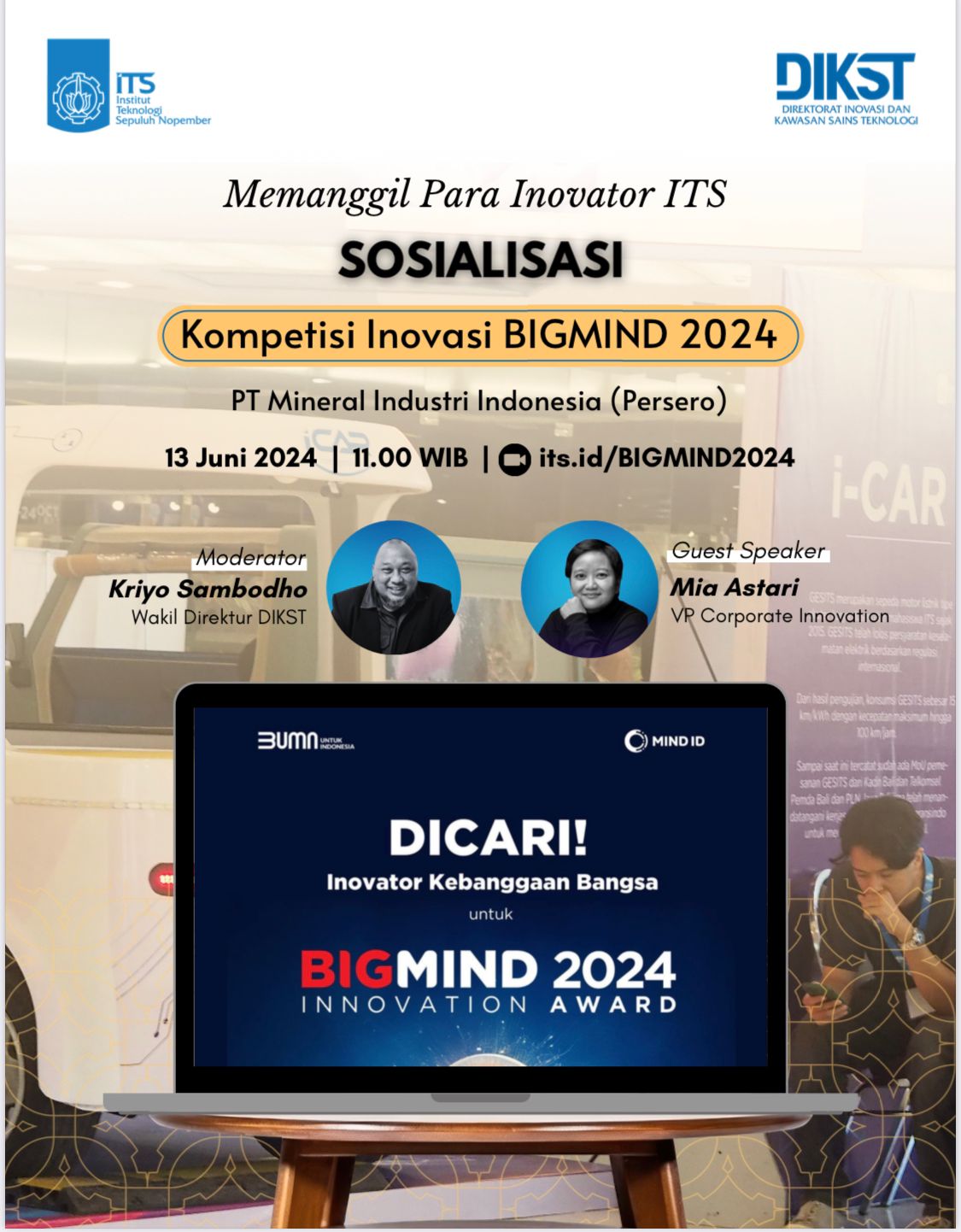 Sosialisasi Kompetisi BIGMIND 2024 oleh MIND ID (PT Mineral Industri Indonesia) - SCIENCE TECHNO ...