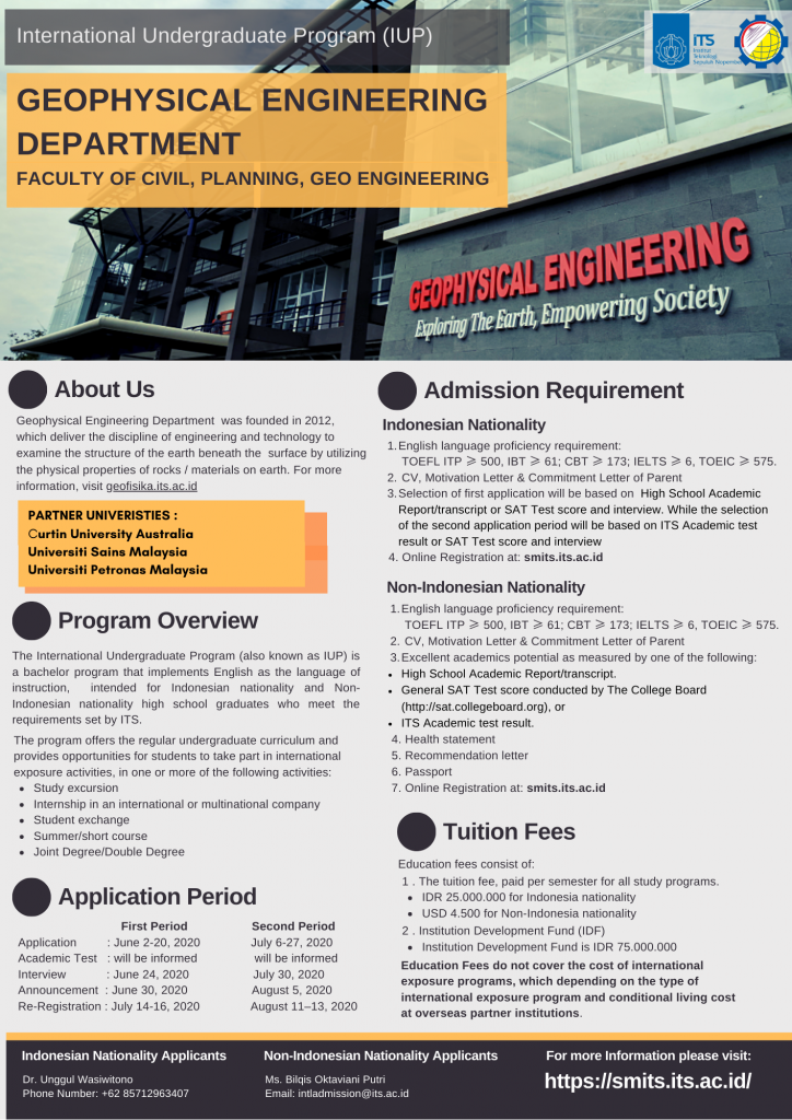 International Undergraduate Program (IUP) Geophysical Engineering ...