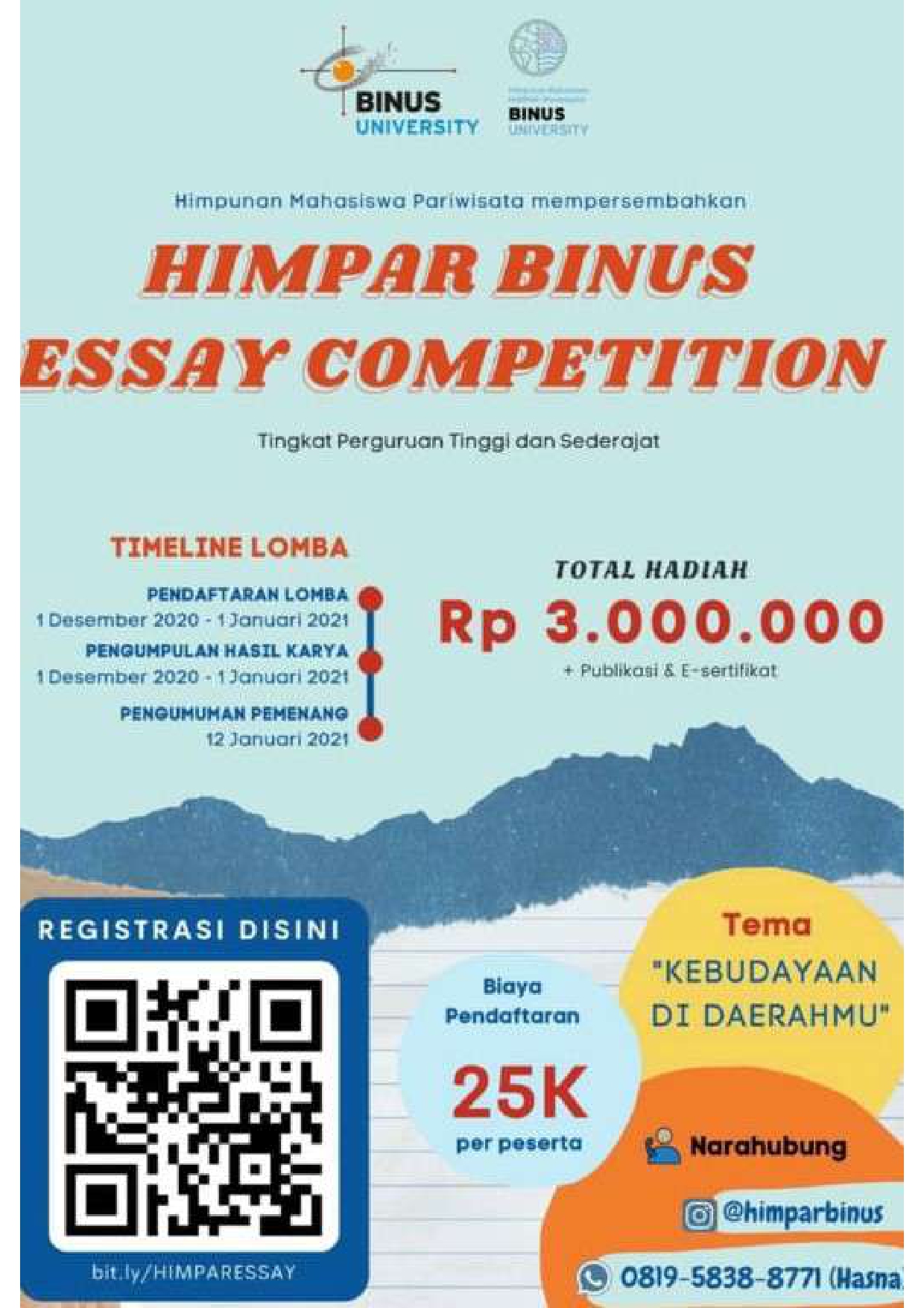 Himpar Binus Essay Competition: Kebudayaan di Daerahmu - Departemen Teknik Geofisika