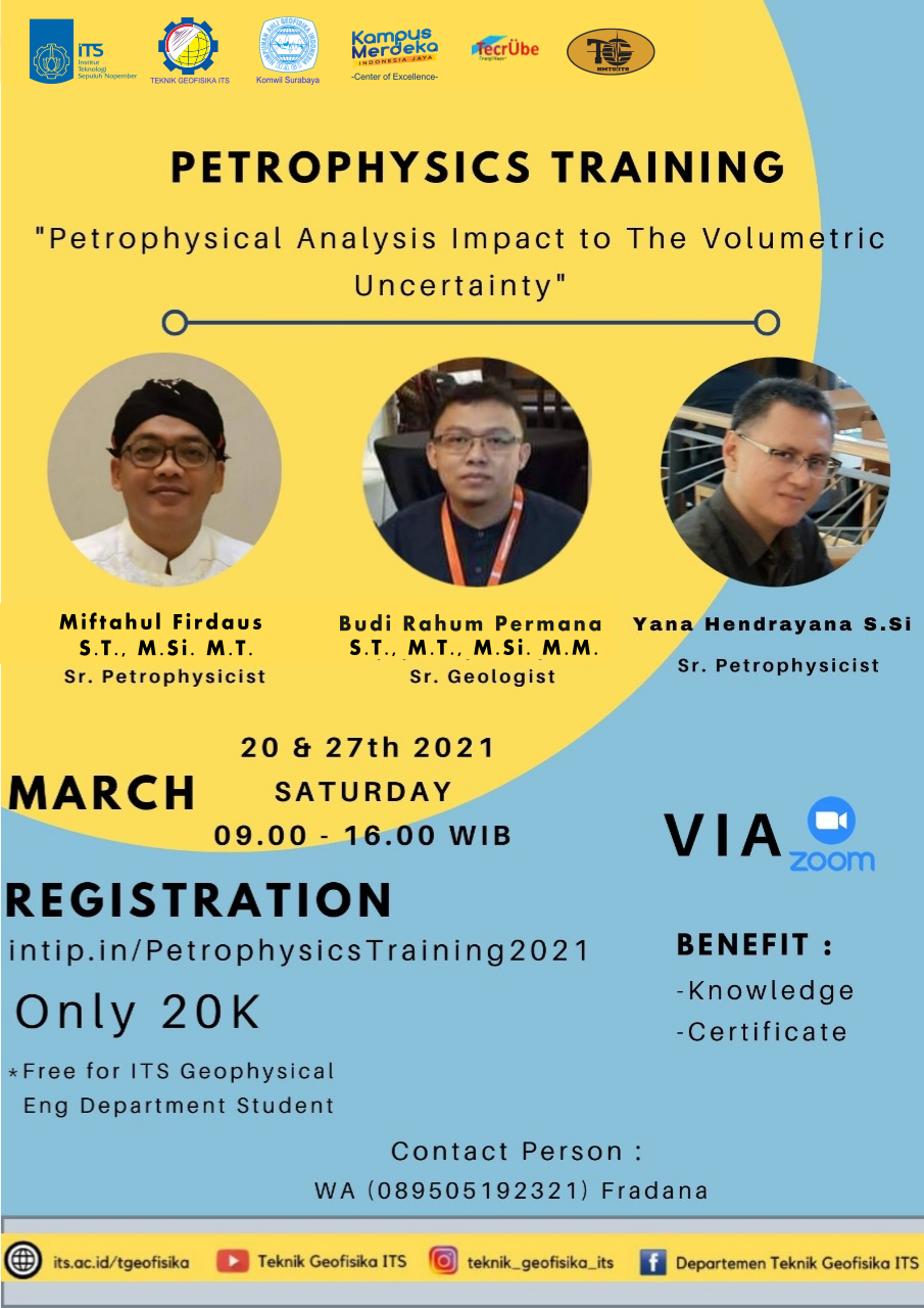 Poster Petrophysics Training 2021 - Teknik Geofisika ITS-3 - Departemen Teknik Geofisika