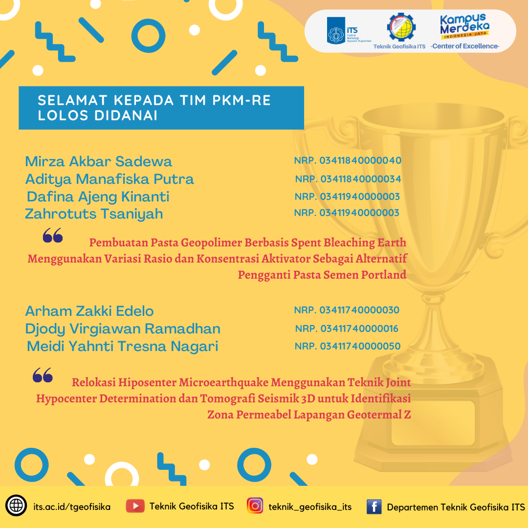 Congratulations for students of Geophysical Engineering ITS for the achievement of PKM Funding ...