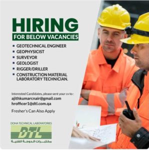 Open Recruitment by Doha Technical Laboratories - Departemen Teknik ...