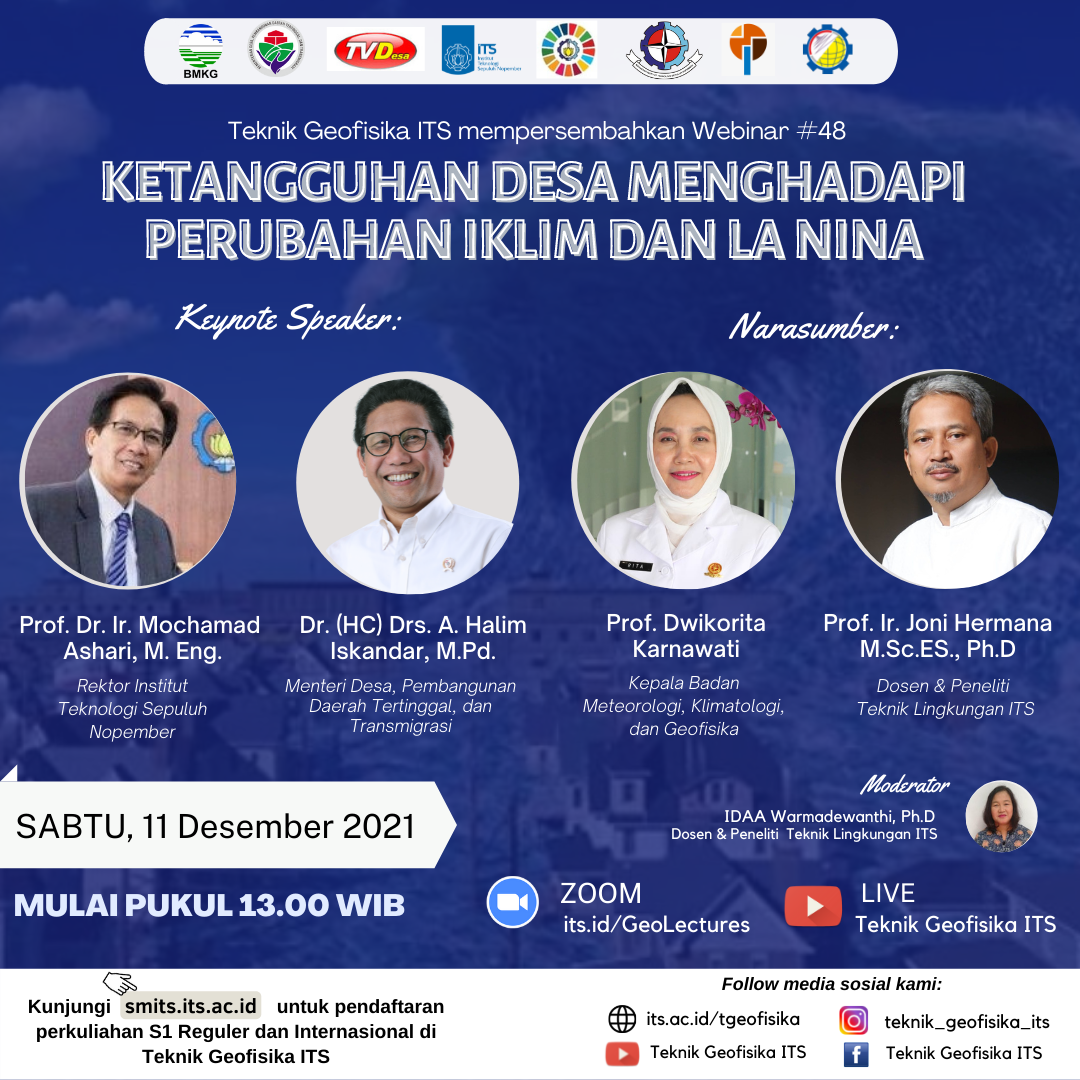 Webinar Teknik Geofisika ITS-Ketangguhan Desa Menghadapi Perubahan Iklim dan La Nina ...