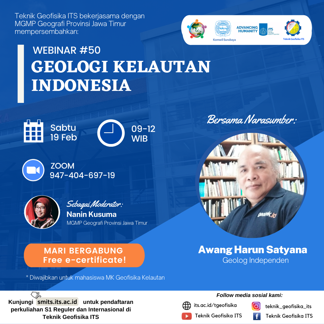 Webinar #50: Geologi Kelautan Indonesia - Departemen Teknik Geofisika