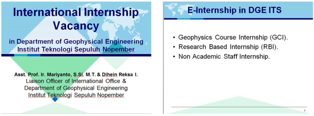 E Internship Geophysical Engineering Teknik Geofisika Its 1
