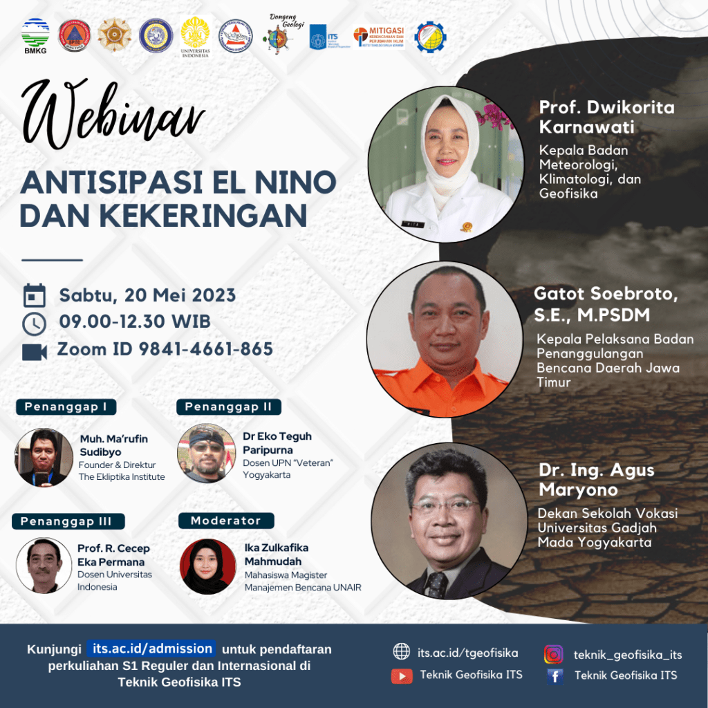 Webinar Antisipasi Elnino dan Kekeringan oleh Teknik Geofisika ITS - Departemen Teknik Geofisika