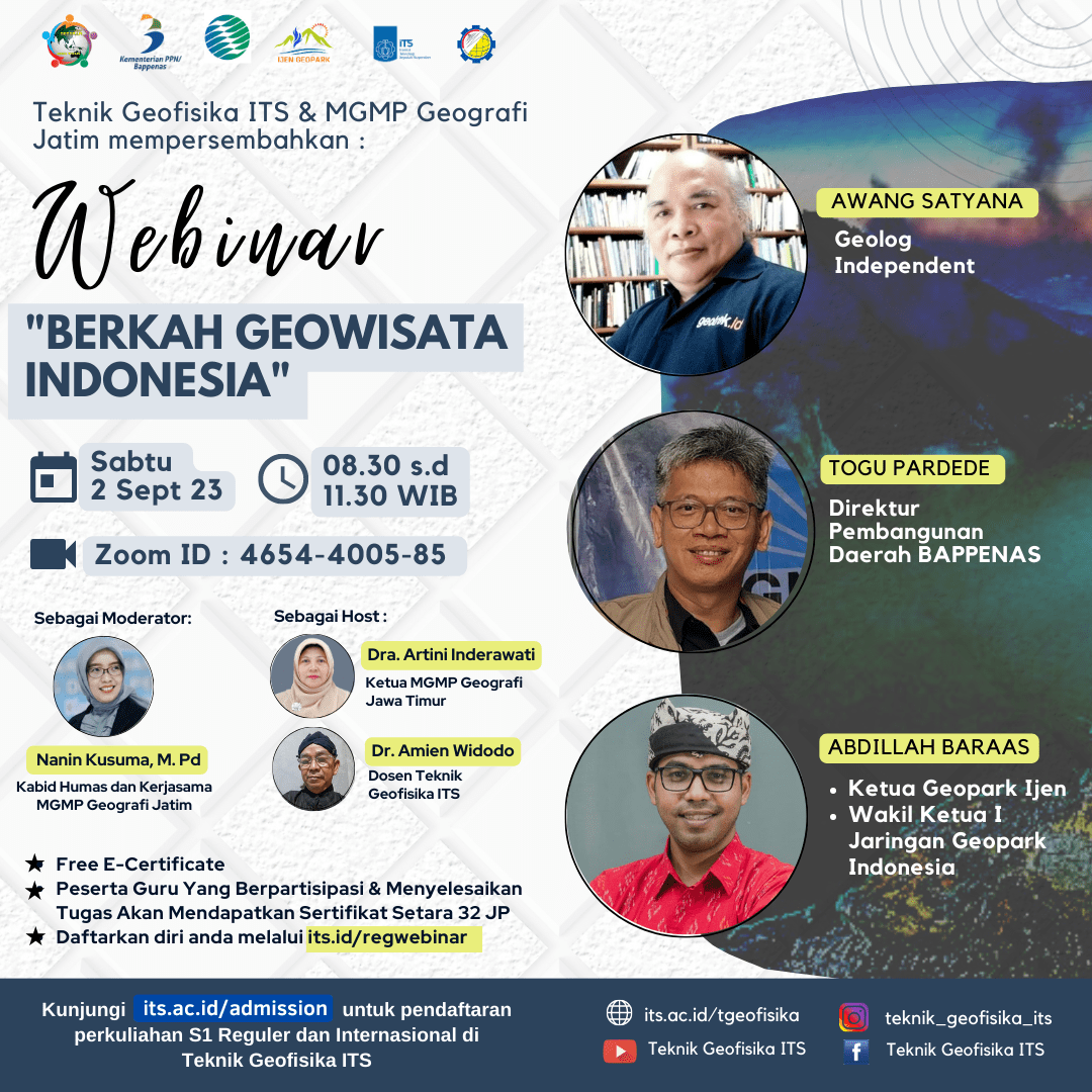 Webinar #69 BERKAH GEOWISATA INDONESIA - Departemen Teknik Geofisika