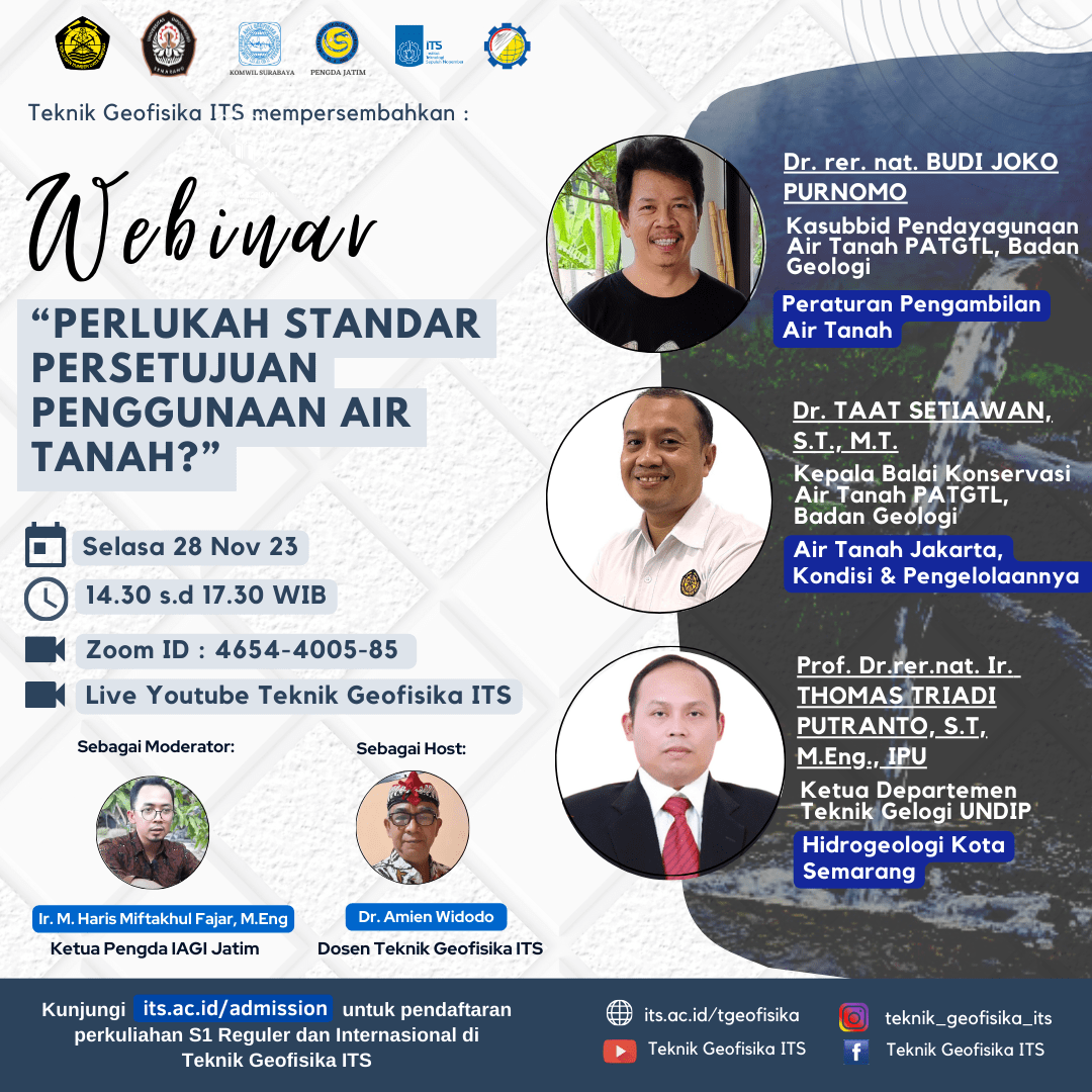 WEBINAR “Perlukah Standar Persetujuan Penggunaan Air Tanah?” - Departemen Teknik Geofisika