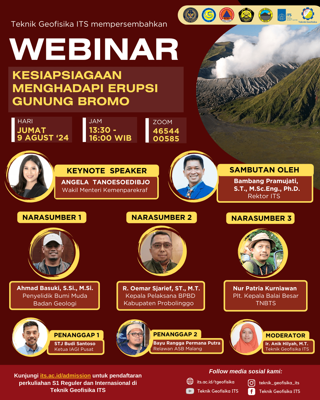 Webinar Kesiapsiagaan Menghadapi Erupsi Gunung Bromo - Departemen Teknik Geofisika