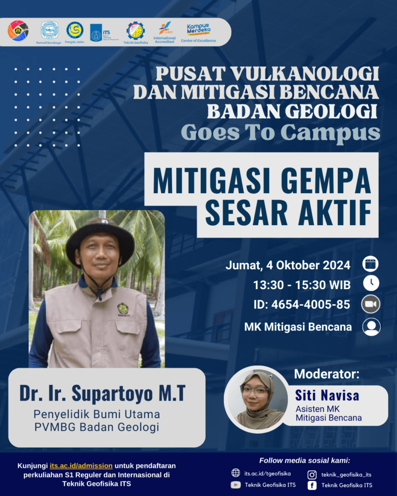 Poster Kuliah Tamu Teknik Geofisika ITS Mitigasi Gempa Sesar Aktif ...