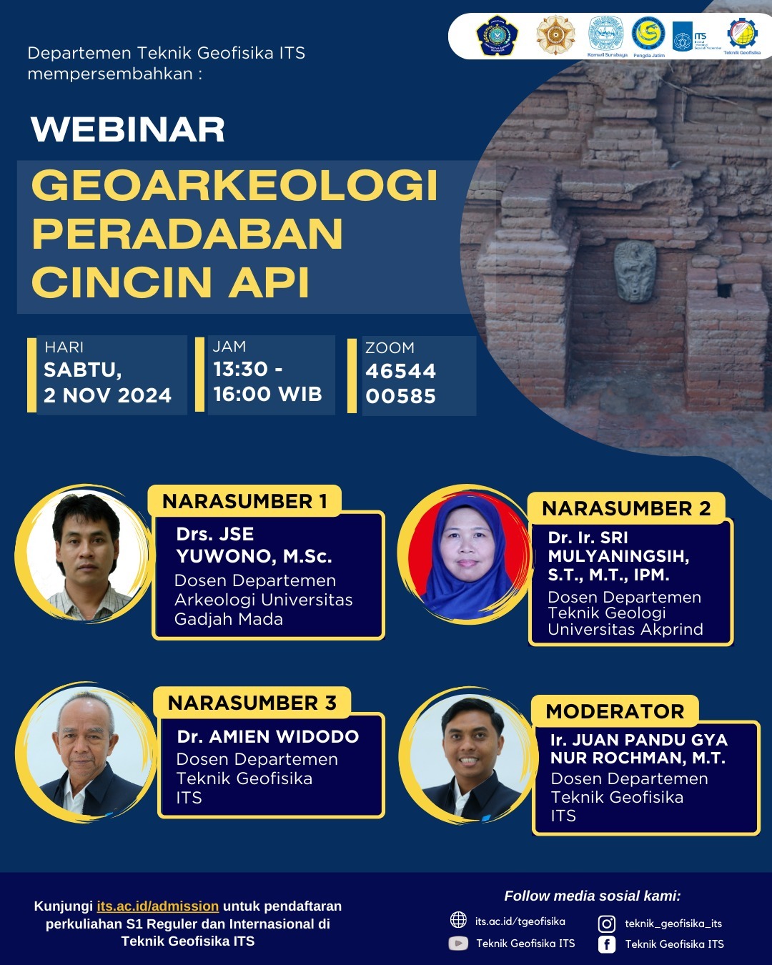 WEBINAR Geoarkeologi Peradaban Cincin Api - Departemen Teknik Geofisika