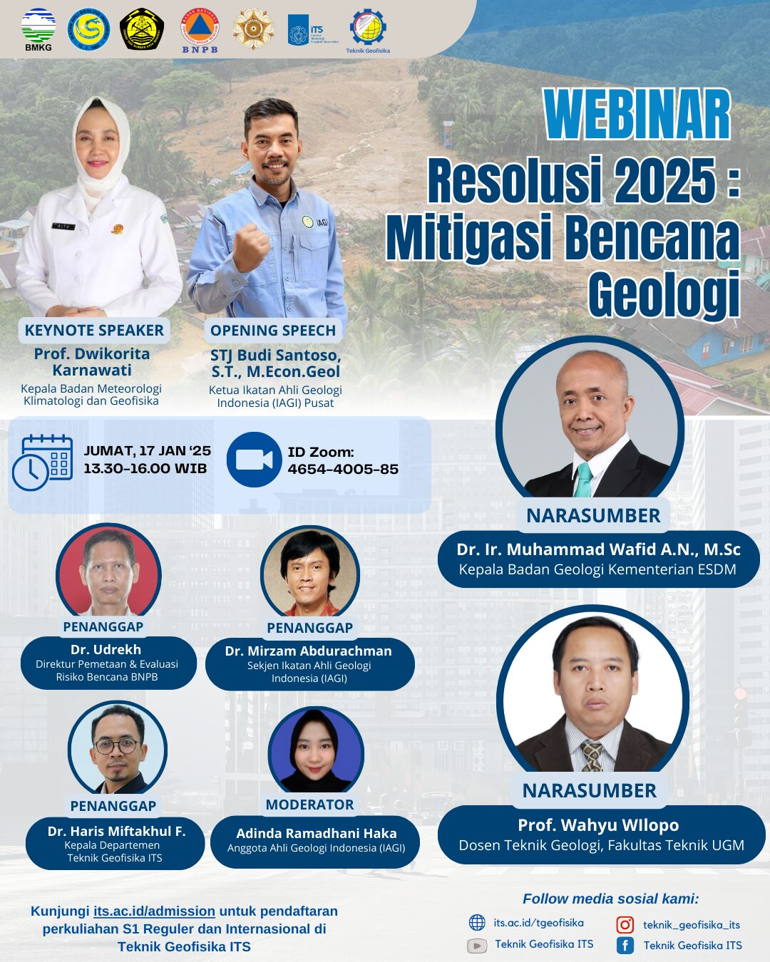 WEBINAR "Resolusi 2025 : Mitigasi Bencana Geologi" - Departemen Teknik Geofisika