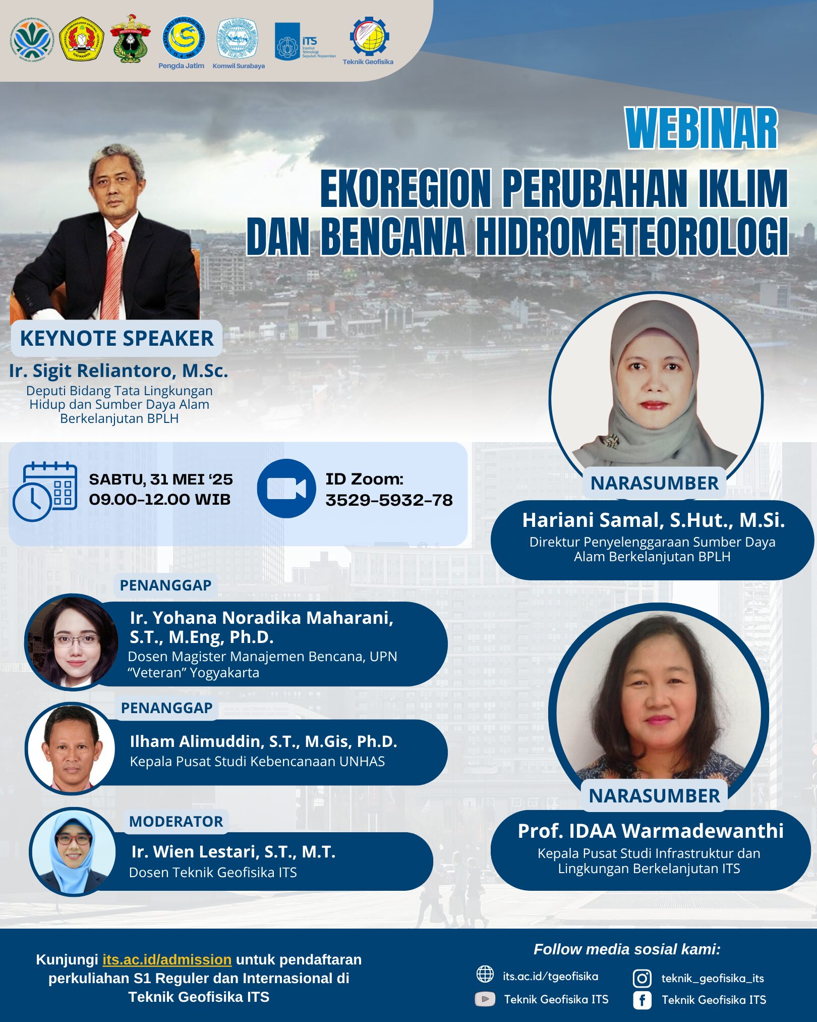 WEBINAR "EKOREGION PERUBAHAN IKLIM DAN BENCANA HIDROMETEOROLOGI" - Departemen Teknik Geofisika