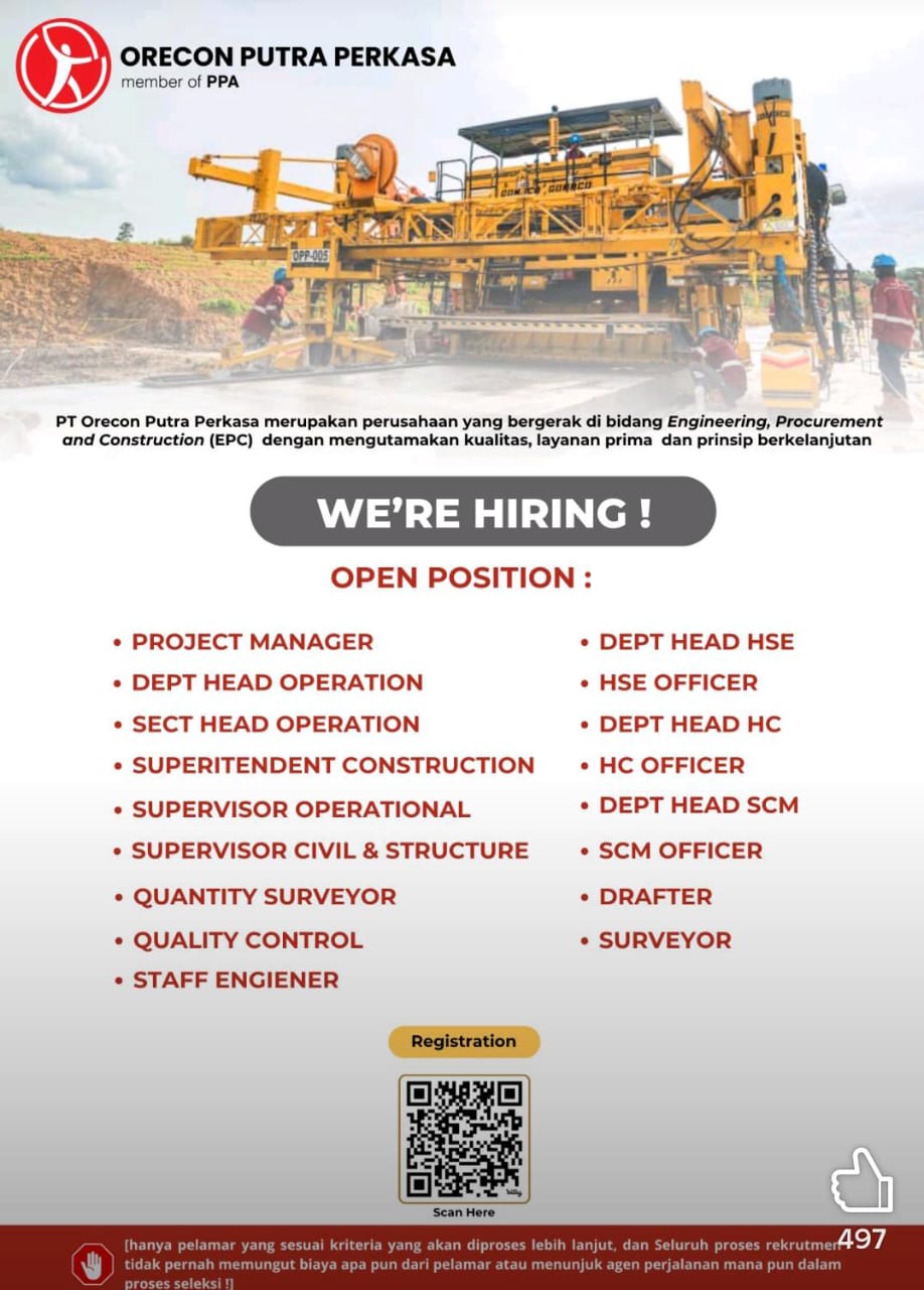 PT Orecon Putra Perkasa Buka Peluang Karier - Departemen Teknik ...