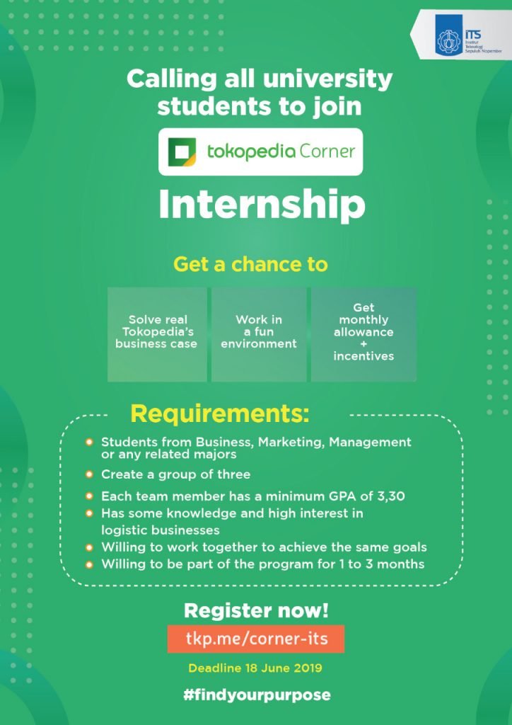 Tokopedia Corner Internship Program - Institut Teknologi Sepuluh Nopember