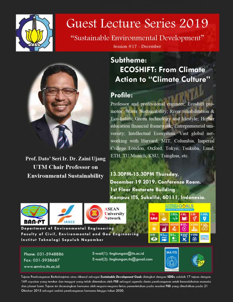 Guest Lecture Series 2019 : "Sustainable Environmental Development ...