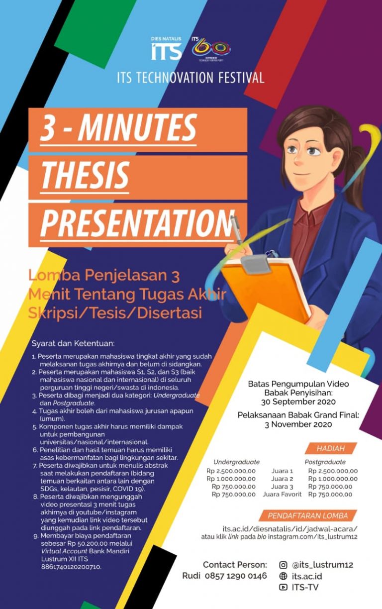 Lustrum ITS : Lomba 3 Minutes Thesis Presentation - Institut Teknologi ...