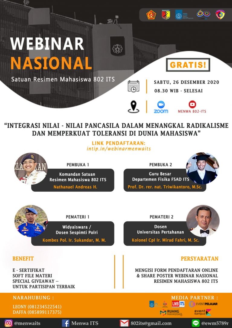 Webinar Nasional : Satuan Resimen Mahasiswa 802 ITS - Institut Teknologi Sepuluh Nopember