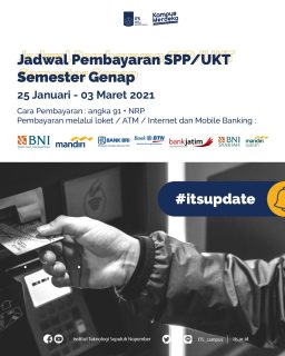 Jadwal Pembayaran SPP/UKT Semester Genap 2020/2021 - Institut Teknologi Sepuluh Nopember