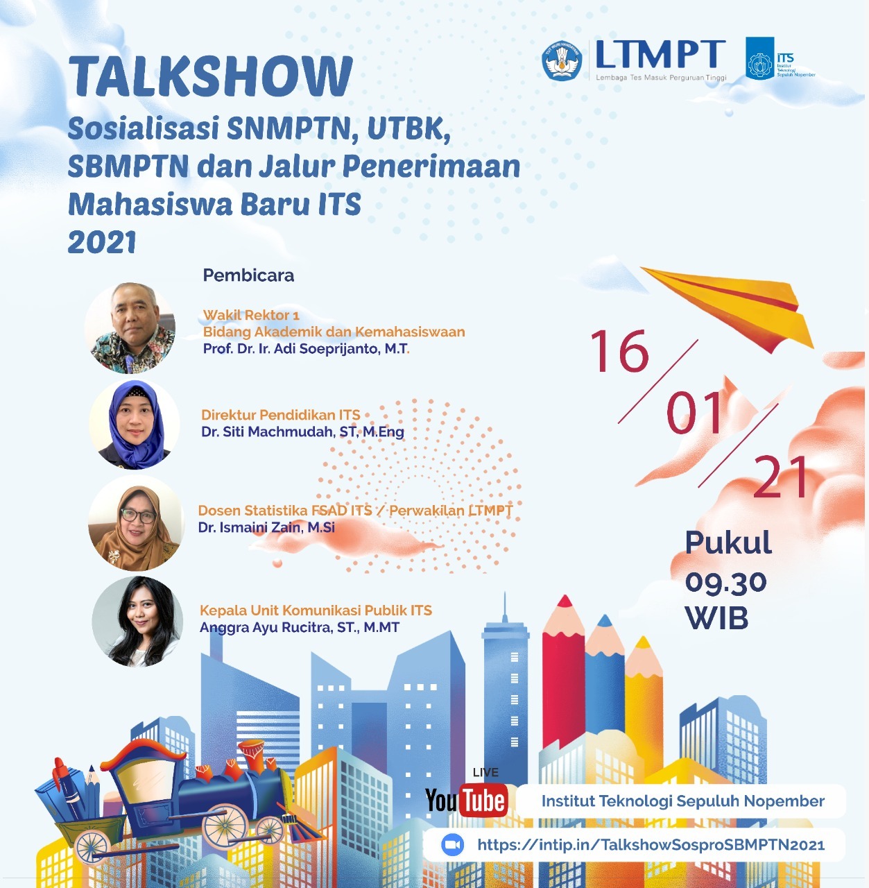 Talkshow : Penerimaan Calon Mahasiswa ITS 2021 - Institut Teknologi Sepuluh Nopember