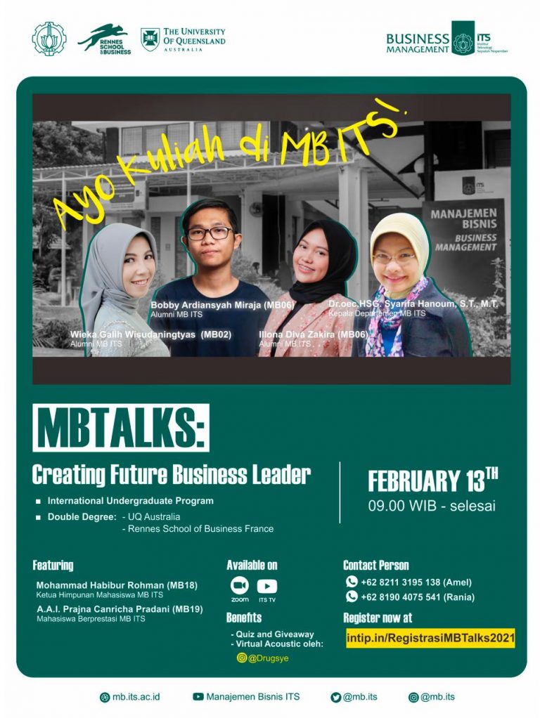 Webinar : MB TALKS 2021 - Institut Teknologi Sepuluh Nopember