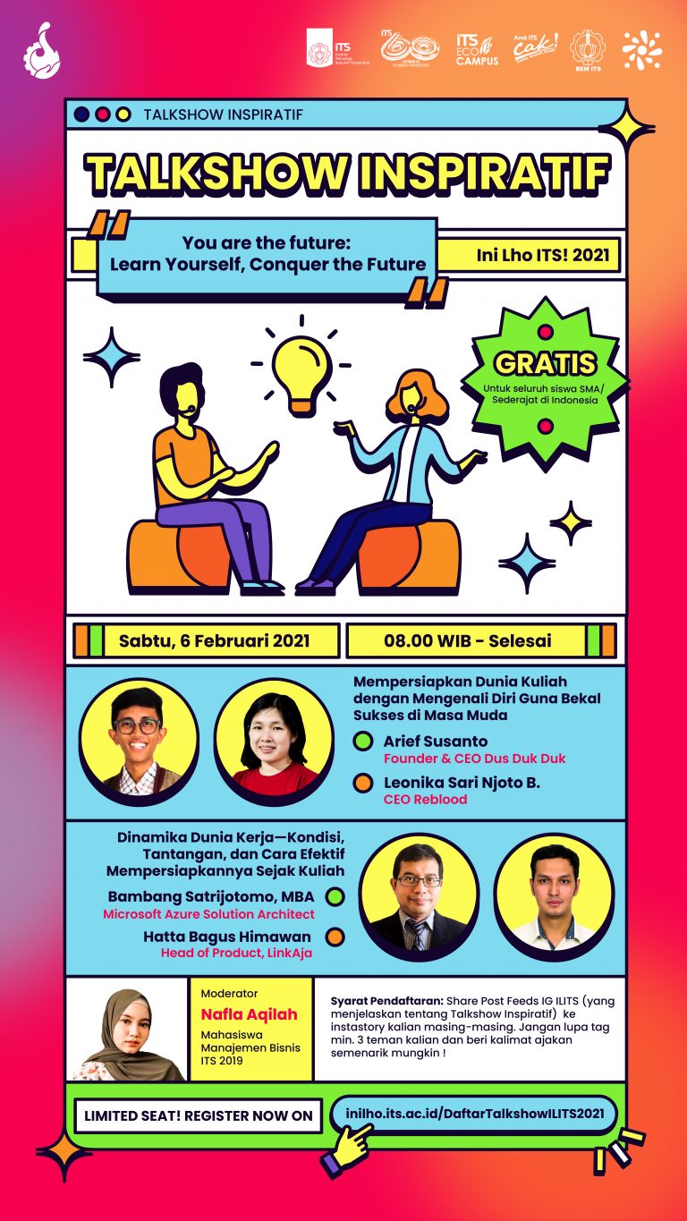 Talkshow Inspiratif INI LHO ITS! 2021 - Institut Teknologi Sepuluh Nopember