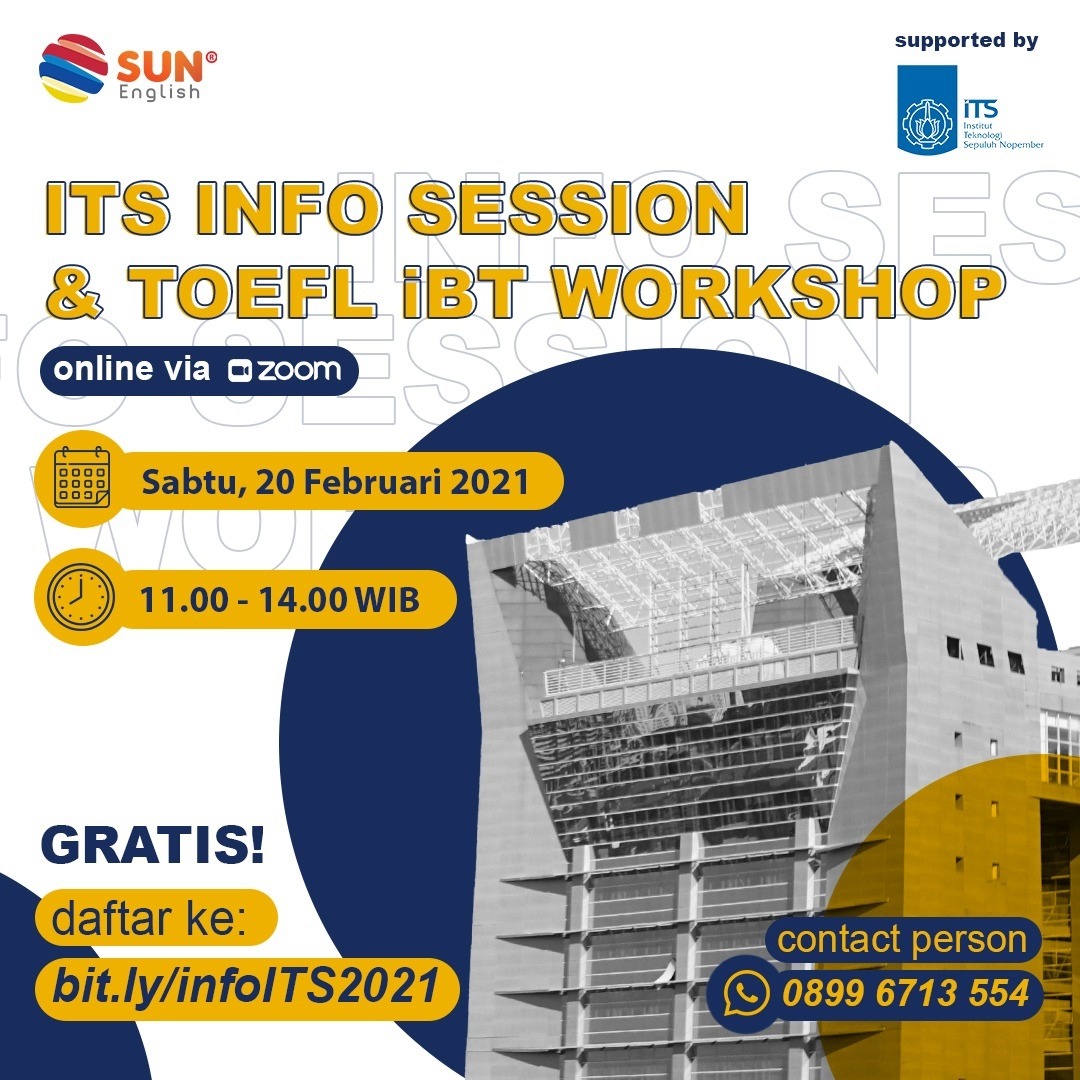 ITS Info Session & TOEFL iBT Workshop 2021 - Institut Teknologi Sepuluh Nopember