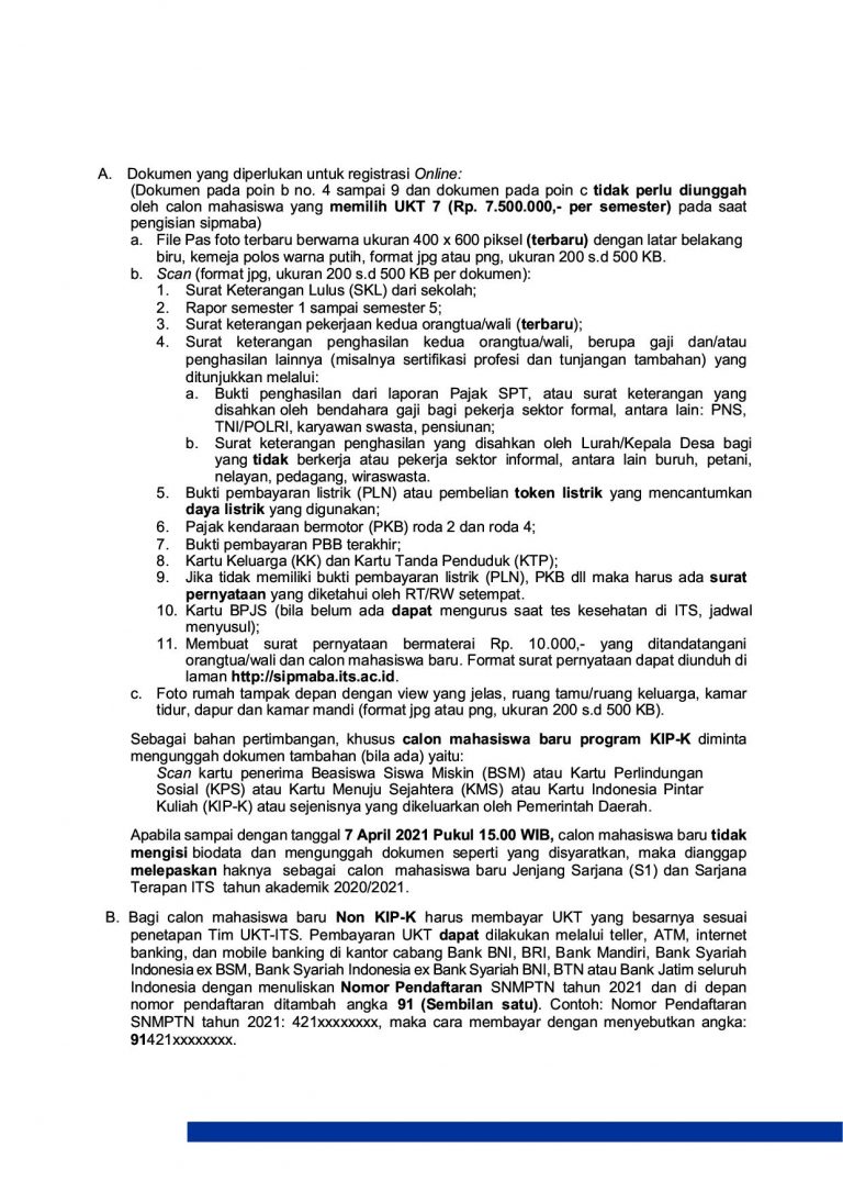 Proses Daftar Ulang Calon Mahasiswa Baru ITS Jalur SNMPTN 2021/2022 - Institut Teknologi Sepuluh ...