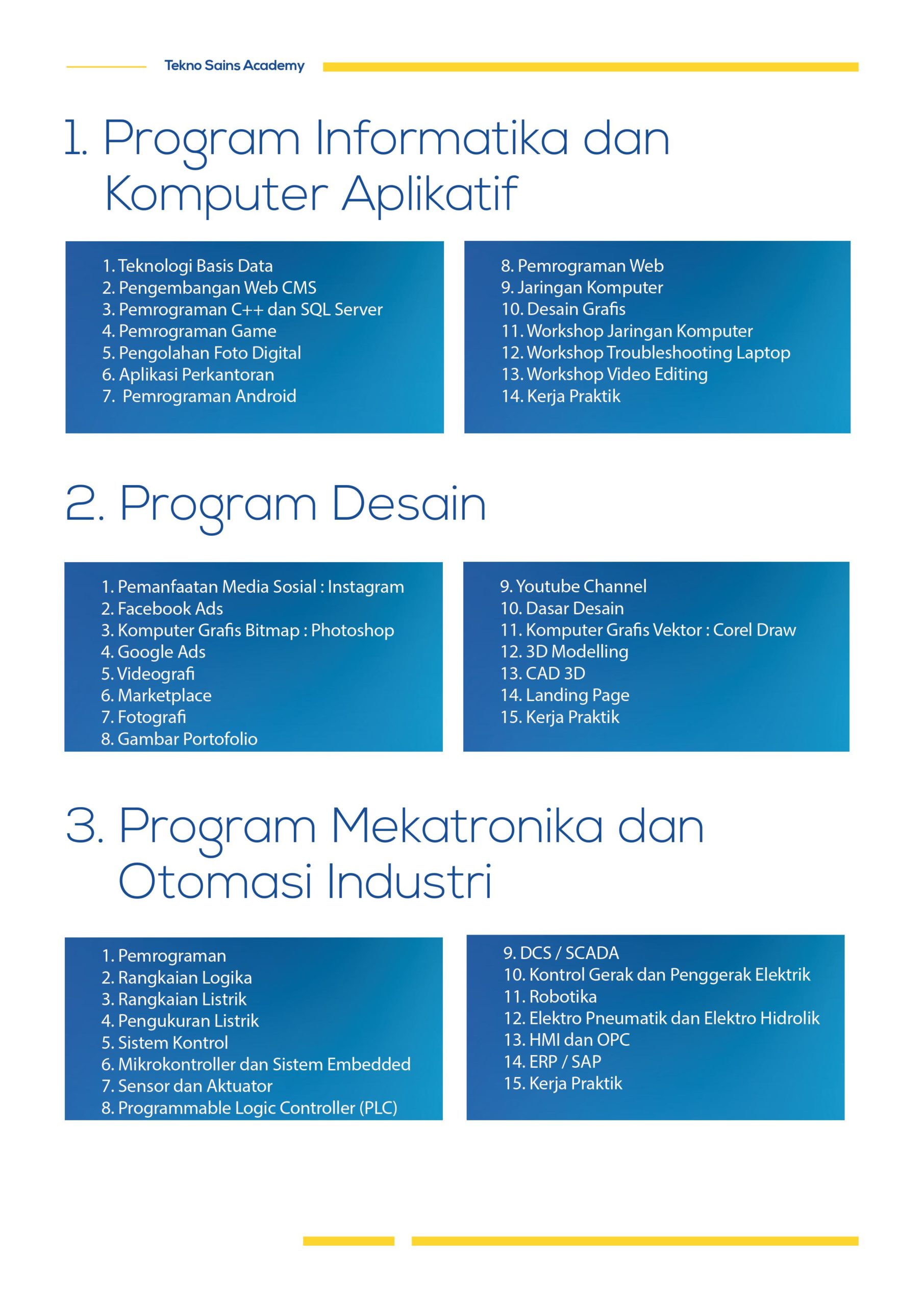 Tekno Sains Academy Vocational Program - Institut Teknologi Sepuluh ...