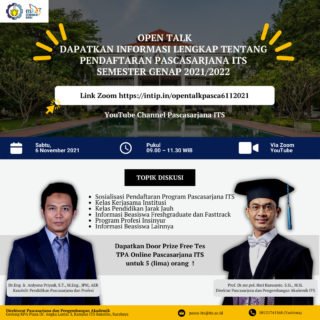 Open Talk : Pascasarjana ITS Semester Genap 2021/2022 - Institut Teknologi Sepuluh Nopember
