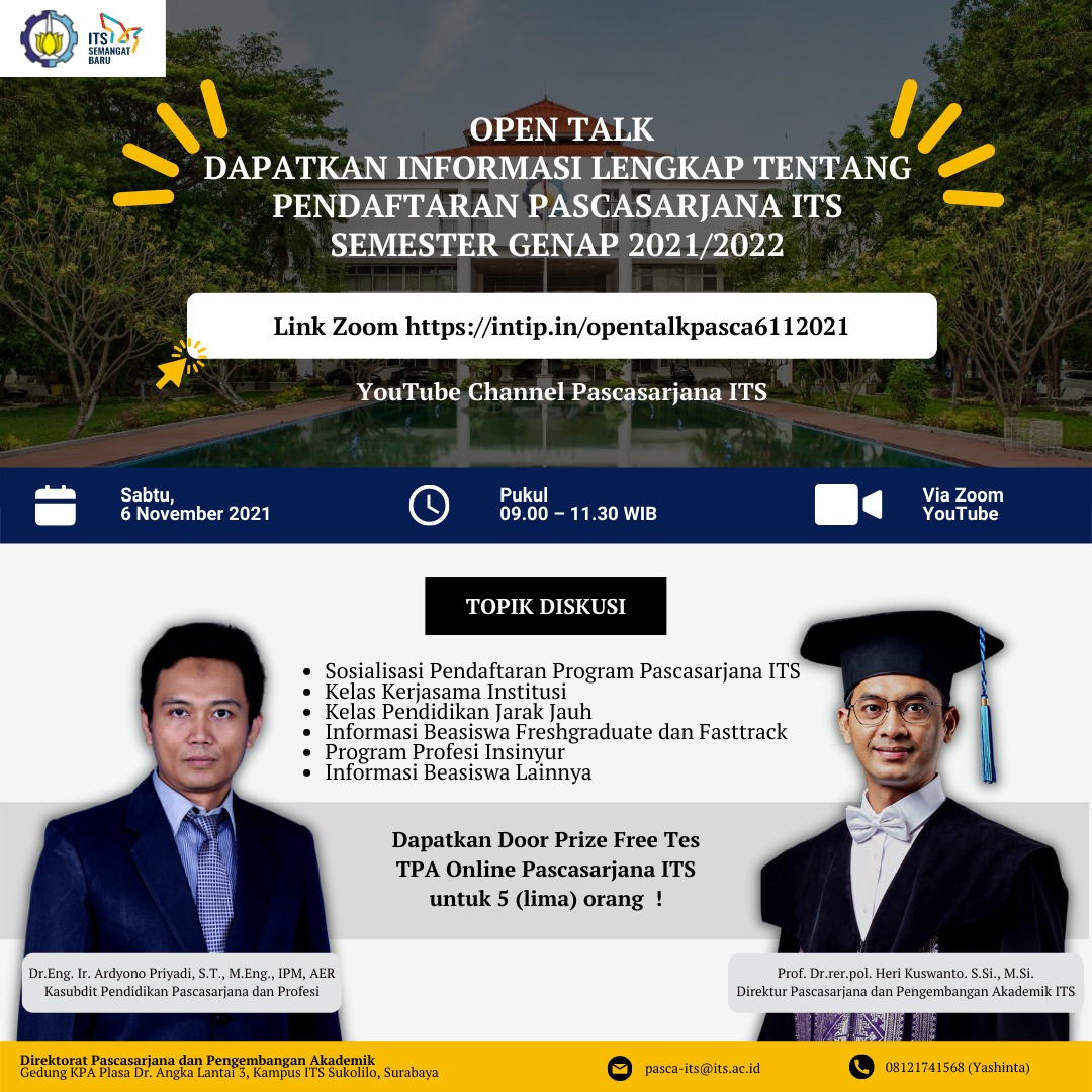 Open Talk : Pascasarjana ITS Semester Genap 2021/2022 - Institut ...