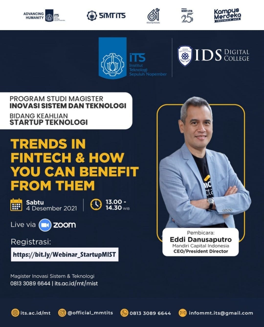 Webinar SIMT : Startup MIST ITS - Institut Teknologi Sepuluh Nopember