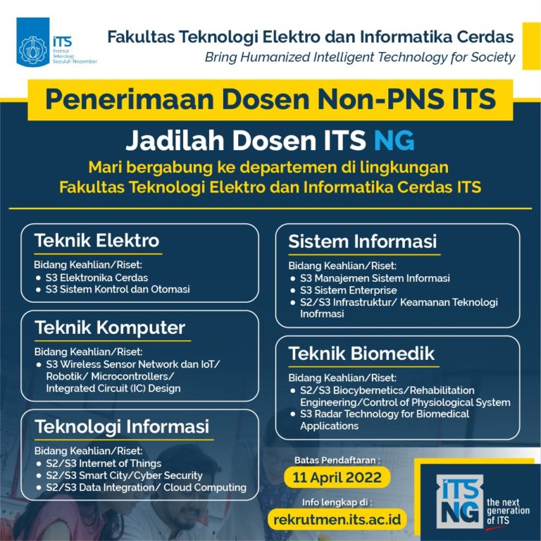 Penerimaan Dosen Baru Non-PNS di Lingkungan FTEIC ITS - Institut ...