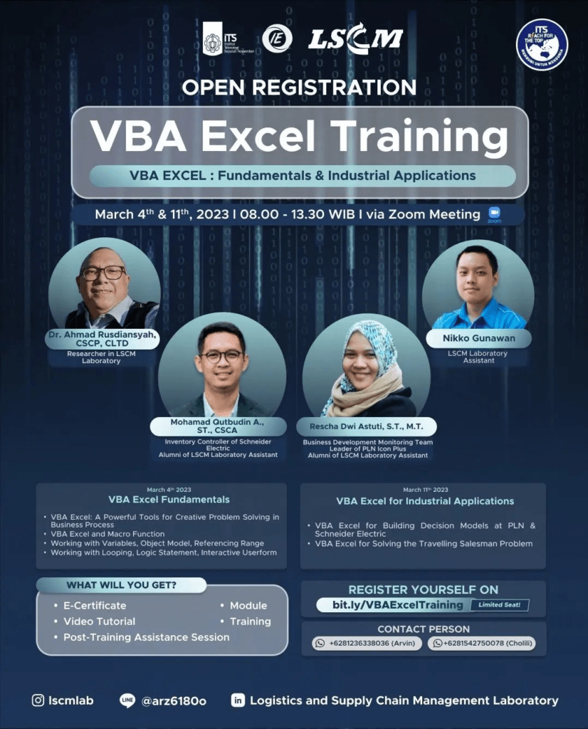 PENDAFTARAN TERBUKA: VBA Excel Training - Institut Teknologi Sepuluh ...