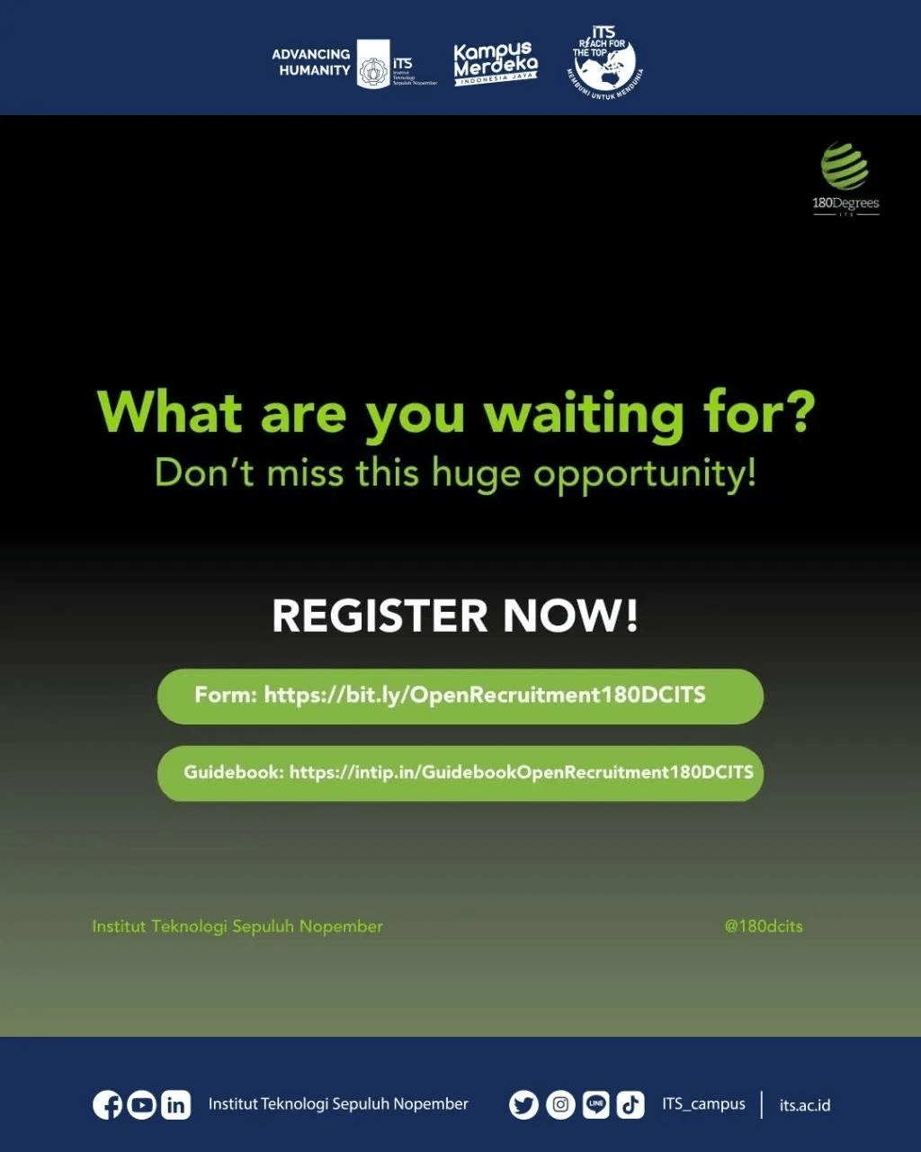 REKRUTMEN TERBUKA: 180 DC ITS - Institut Teknologi Sepuluh Nopember