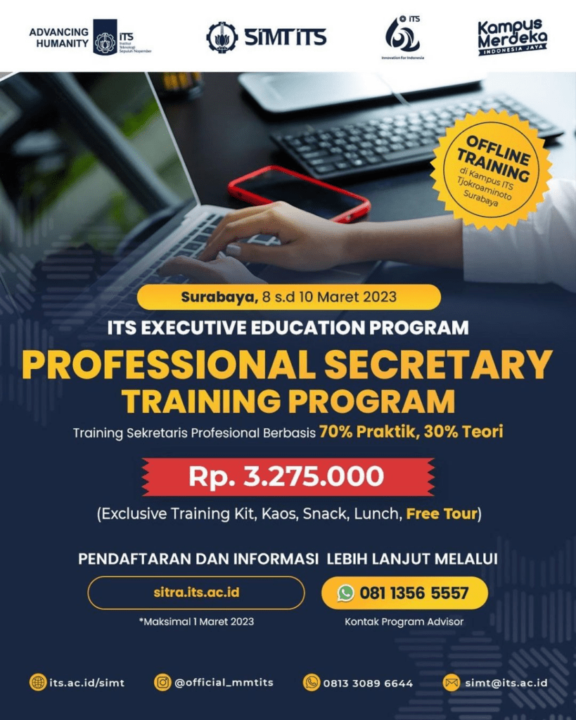 PROFESSIONAL SECRETARY TRAINING PROGRAM - Institut Teknologi Sepuluh ...