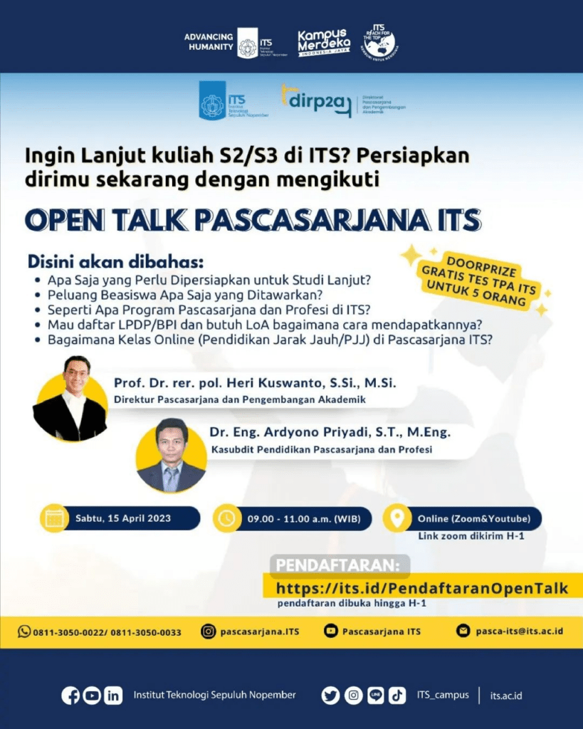 Open Talk Pascasarjana ITS Tahun 2023 - Institut Teknologi Sepuluh Nopember