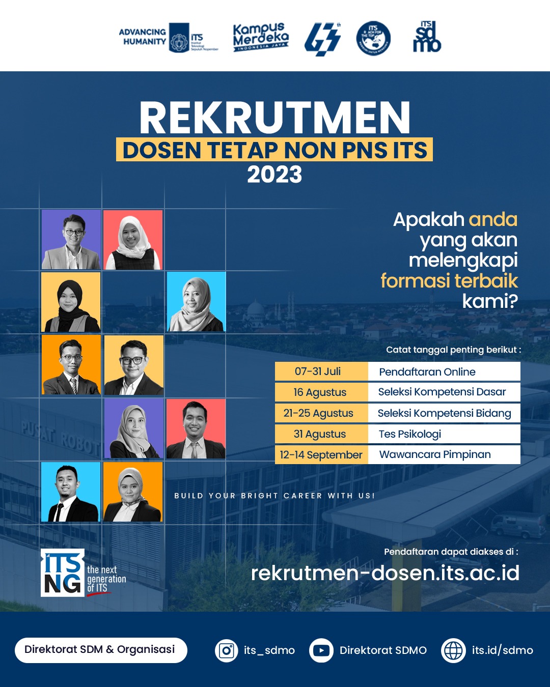 Rekrutmen Dosen Tetap Non PNS ITS Tahun 2023 - Institut Teknologi Sepuluh Nopember