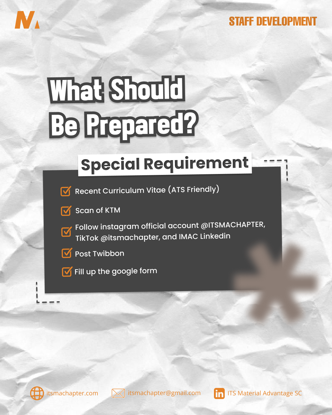 Rekrutmen Terbuka Staff ITS Material Advantage Chapter 2023/2024 ...