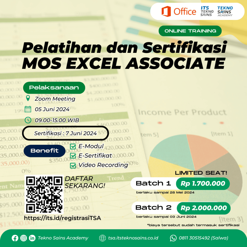 Online Training : Pelatihan dan Sertifikasi MOS Excel Associate 2024 - Institut Teknologi ...