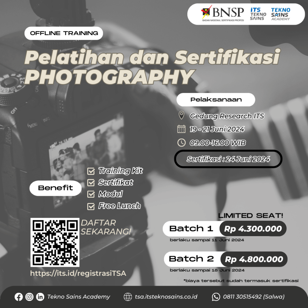 Offline Training : Pelatihan dan Sertifikasi Photography 2024 - Institut Teknologi Sepuluh Nopember