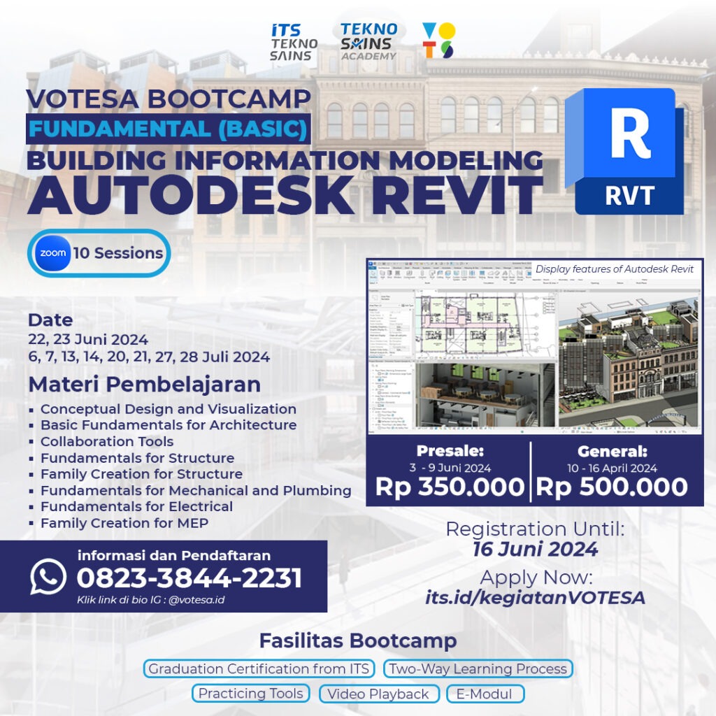 Votesa Bootcamp Fundamental Basic Bim Autodesk Revit Institut Teknologi Sepuluh Nopember